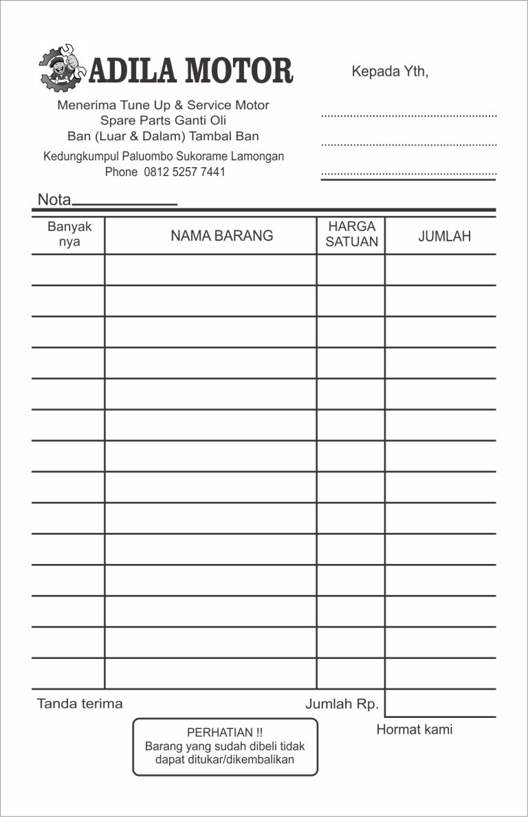 5 Contoh Nota Penjualan: Fungsi, Komponen dan Manfaatnya